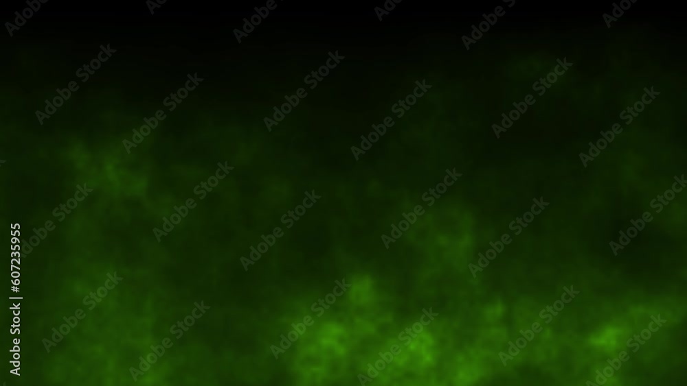 Dark green dramatic background with dark haze rising across the screen ...
