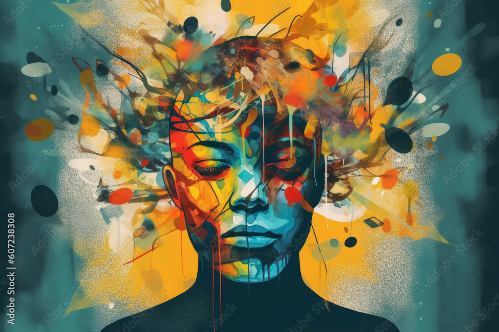 Abstract artwork on mental health, depression, anxiety and how to ...