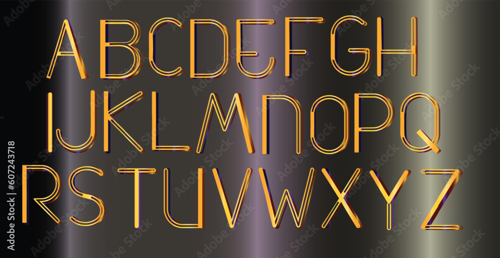Gradient thin font, alphabet letters font Stock Vector | Adobe Stock