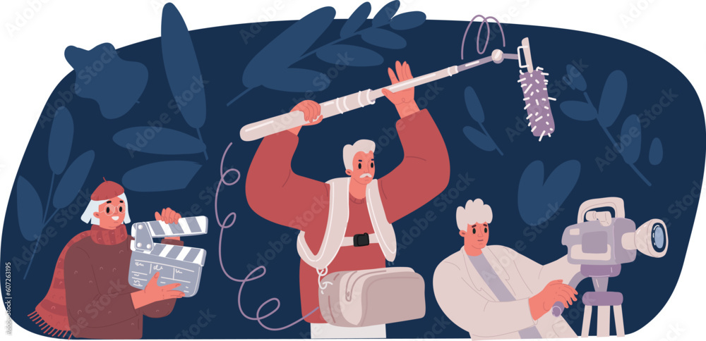 Cartoon vector illustration of Woman director of movie production ...