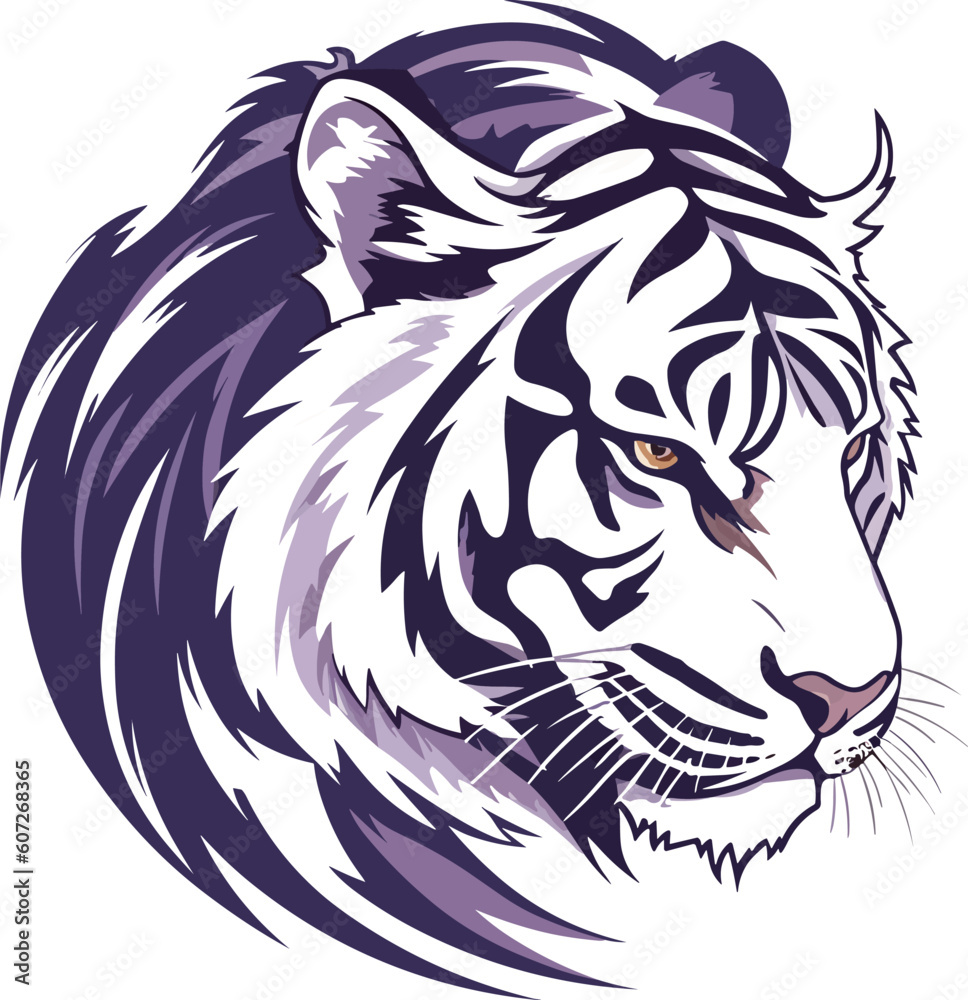 Purple tiger image logo vector material Stock Vector | Adobe Stock