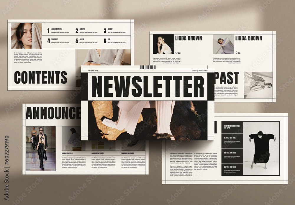 Newsletter Presentation Design Layout Stock Template | Adobe Stock