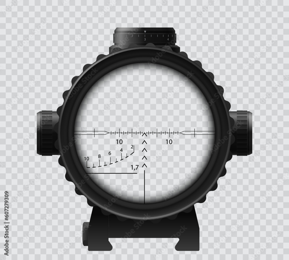 Military sniper scope. Hunting gun, weapon crosshair or army sniper rifle aim cross or target ...