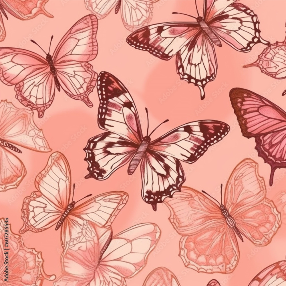pink wallpaper with butterfly patterns: elegant whimsy for your walls ...