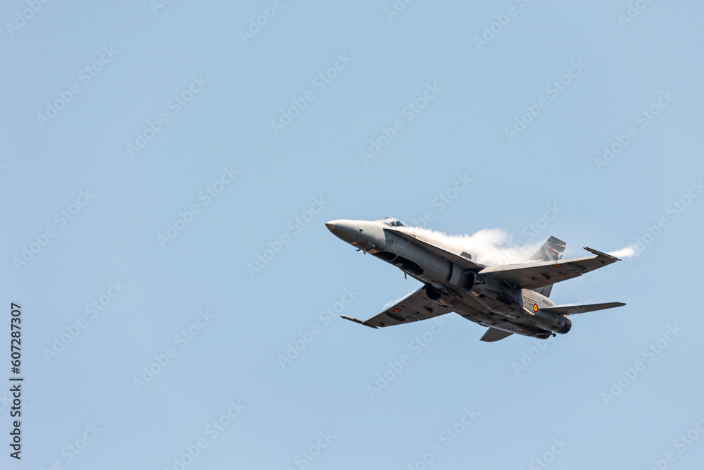 Front bottom view of a super hornet F-18 jet fighter in Gijon Air show ...
