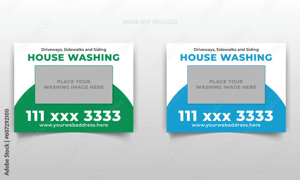 Modern house washing yard sign or signage design template for company ...