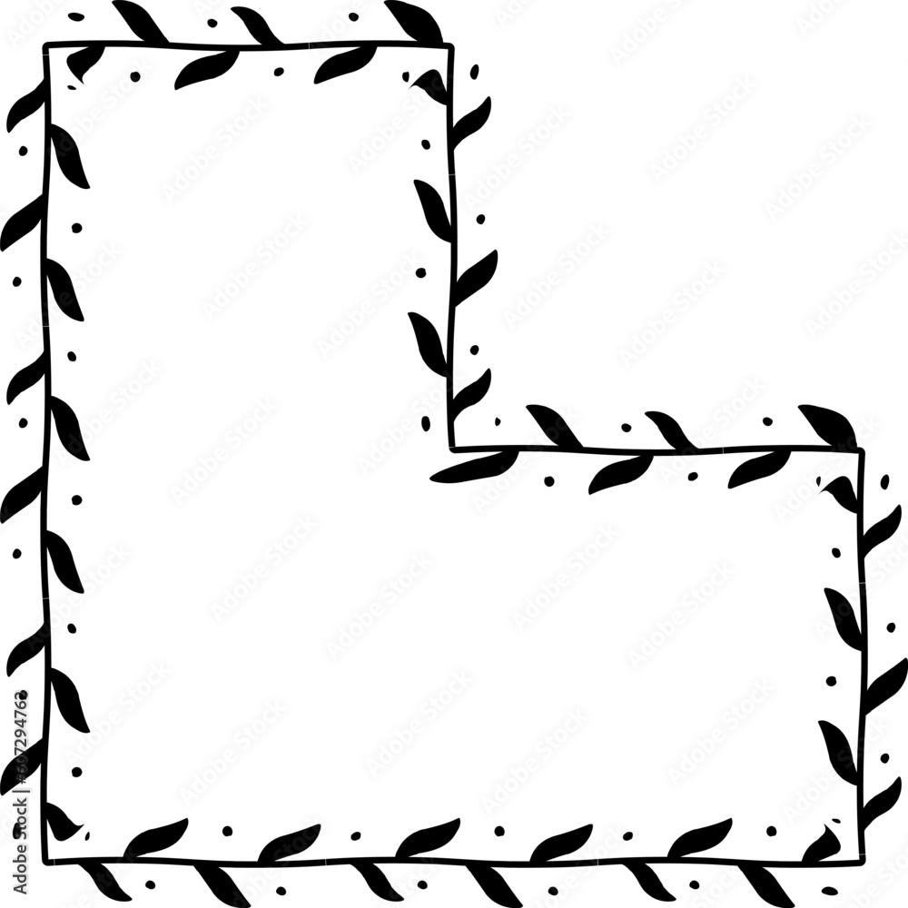 L shape Conner frame Flower frame wreath vector border floral photo ...