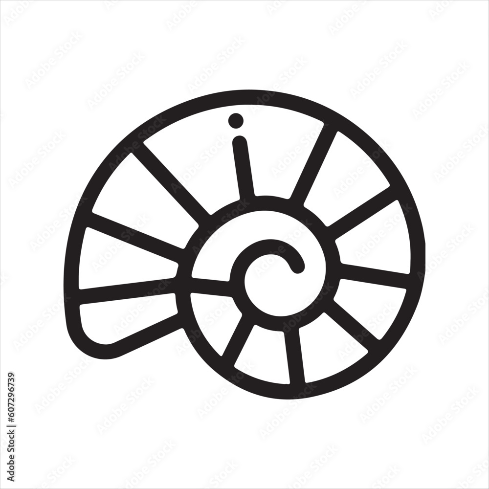 Shell sea vector black icon. Vector illustration sea shell on white ...