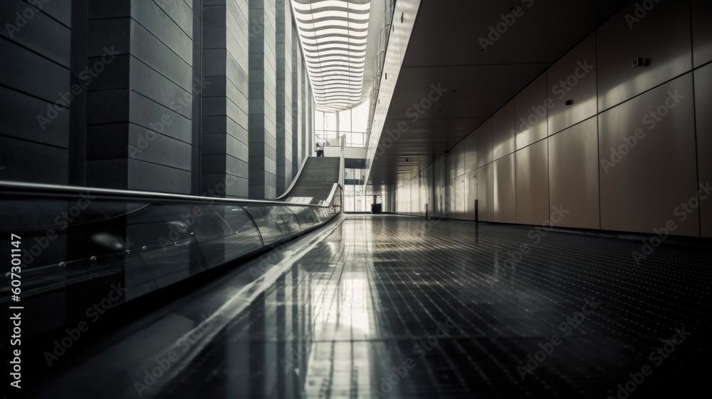 Building hallway ramp, architecture background. Generative AI AIG20 ...