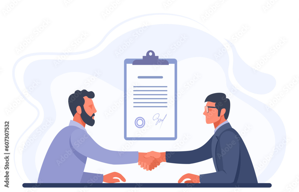 Illustration concept of concluding a contract, business negotiations ...