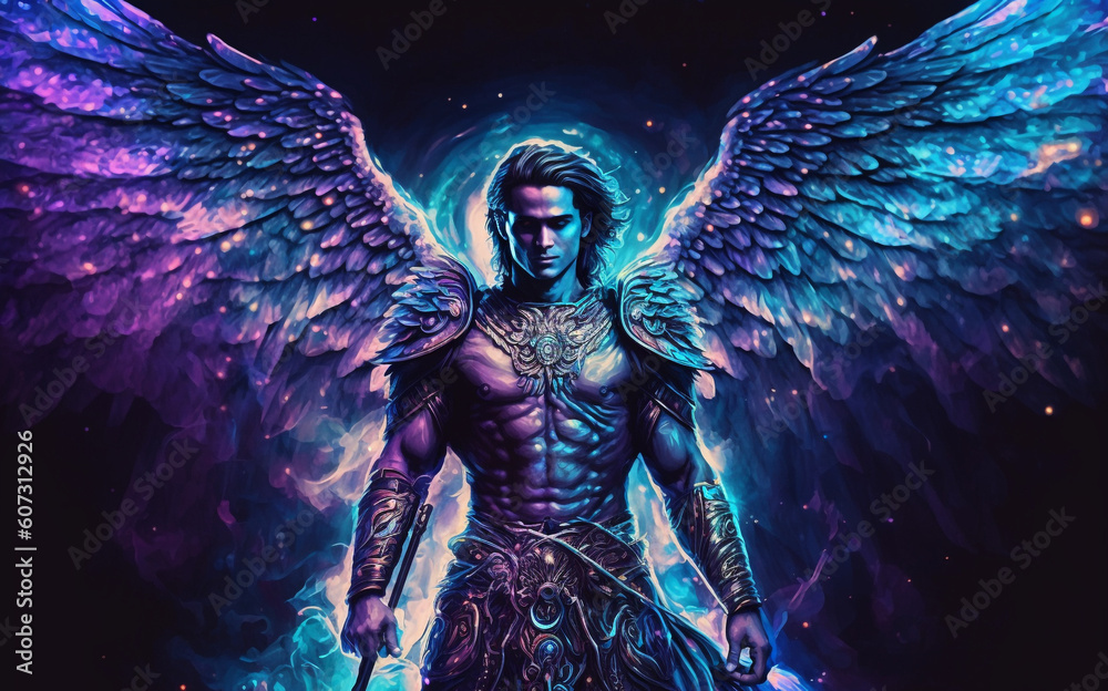 The Radiant Guardian: Archangel Michael's Divine Power. Generative AI ...