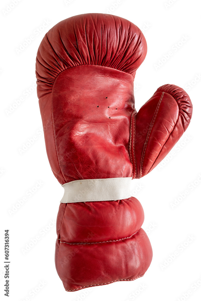 gant de boxe en cuir rouge, PNG sur fond transparent Stock Photo ...