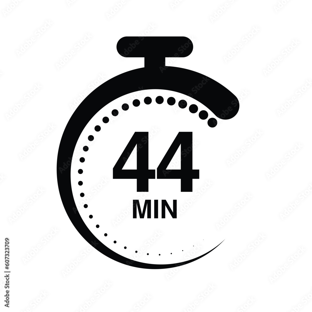 44 minutes timer stopwatch vector illustration isolated on white ...