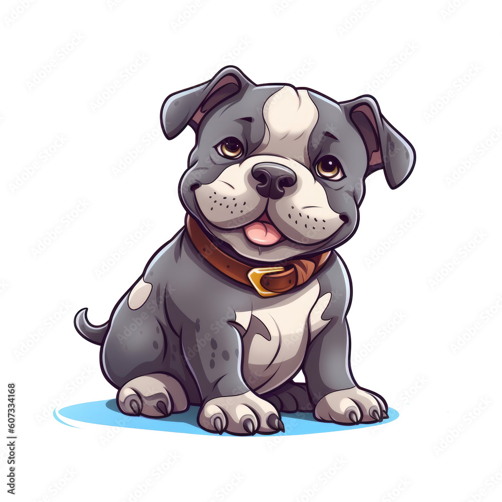 Delightful Bully Companion: Charming American Bully Illustration in 2D ...