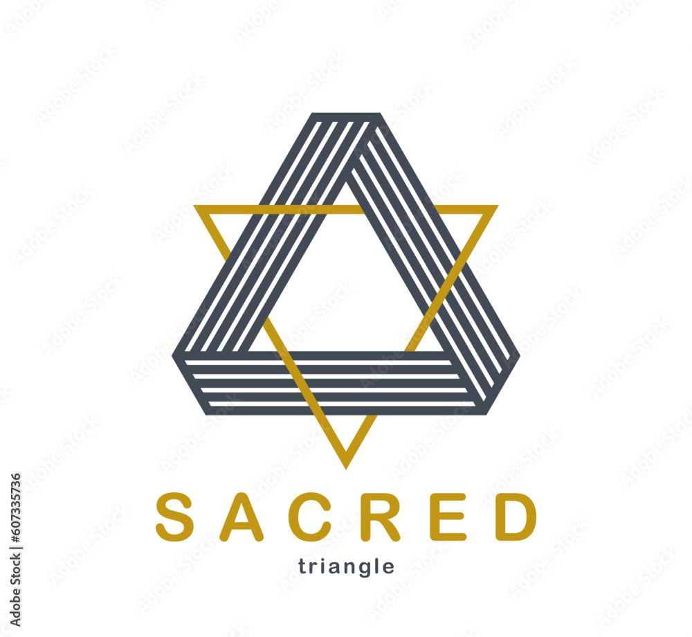 Triangle linear vector symbol isolated on white background, sacred ...