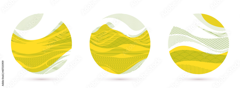 Stockvector Nature art oriental Japanese style vector abstract ...