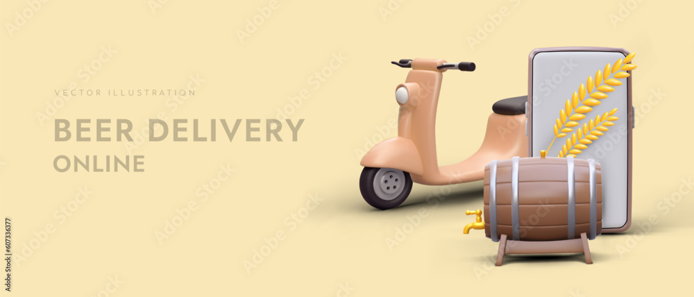 Order beer delivery online. Fast and timely delivery of drinks. 3D ...