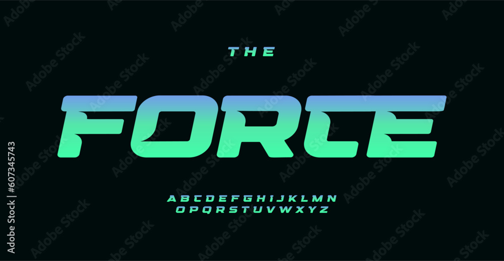 Speed race alphabet, bold italic letters, dynamic font for sport modern ...