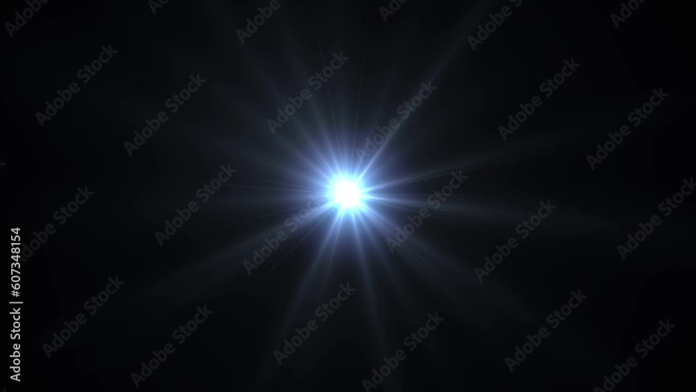 Optical Lens flare effect, white on black background. Moving from left ...