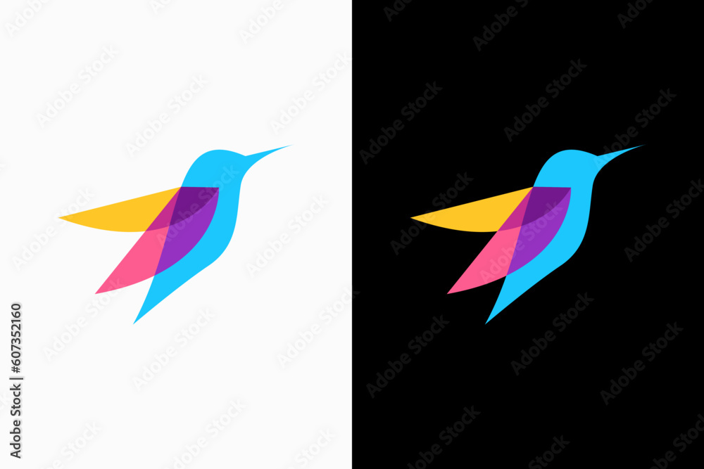 Photo & Art Print humming bird overlay logo vector premium template ...