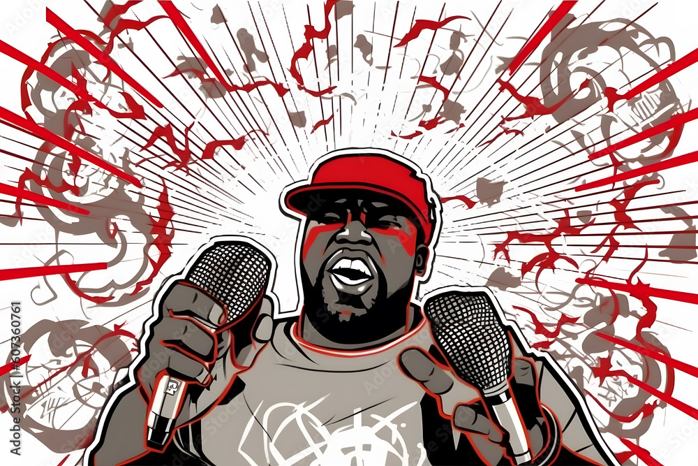 Cartoon style guy rapper. Neural network AI generated art Generative AI ...