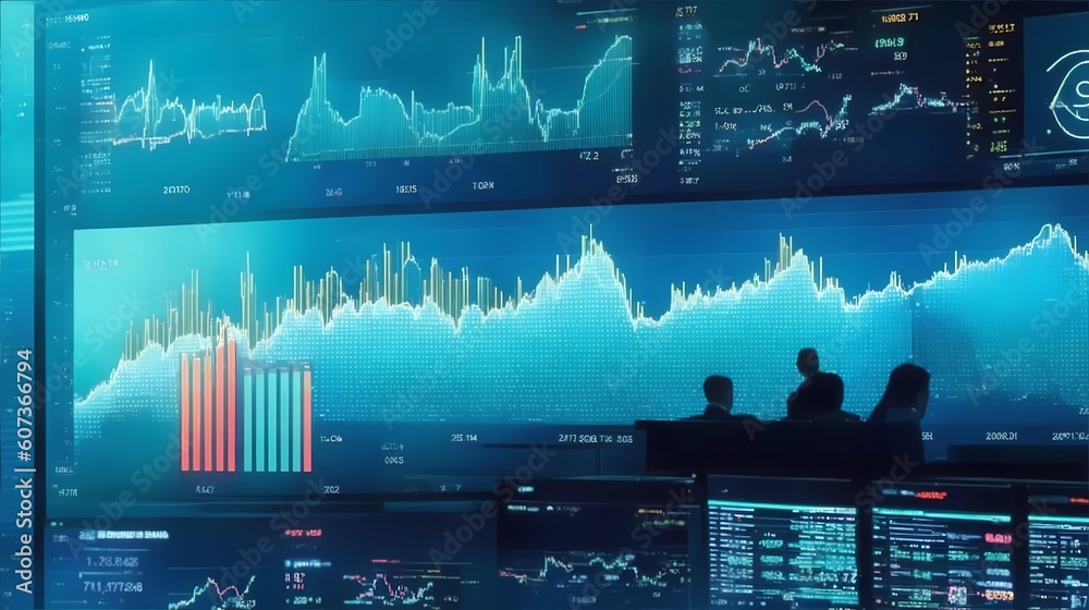 Stock market graphs AI generated - AI generated Stock Illustration ...