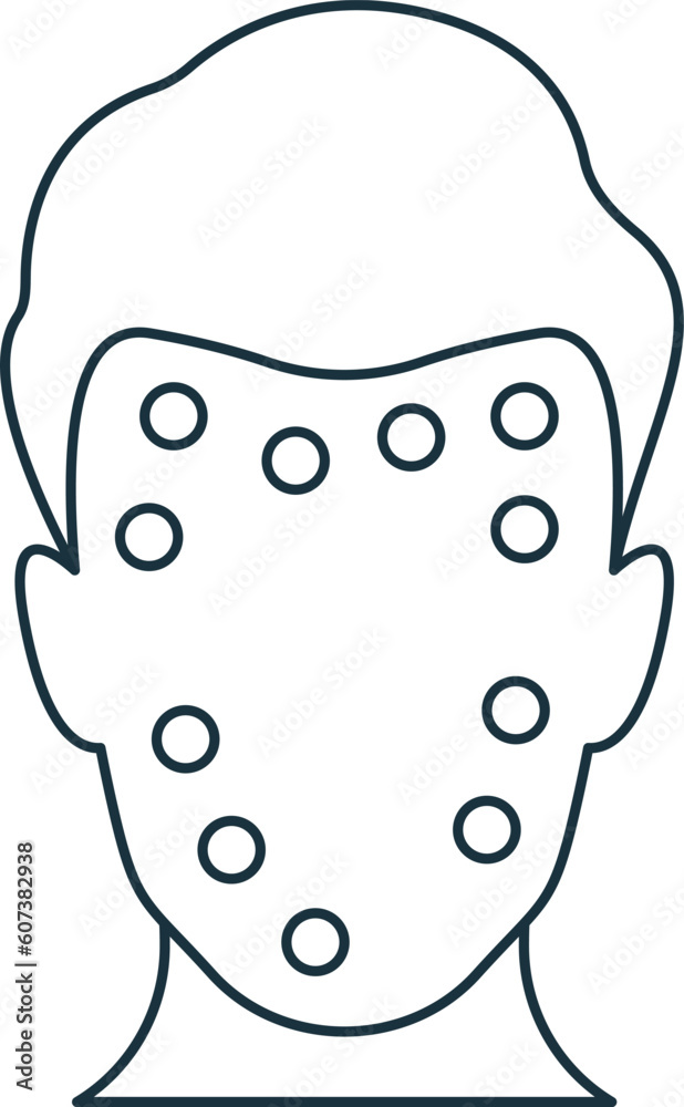 Skin problems icon. Monochrome simple sign from cosmetology collection ...