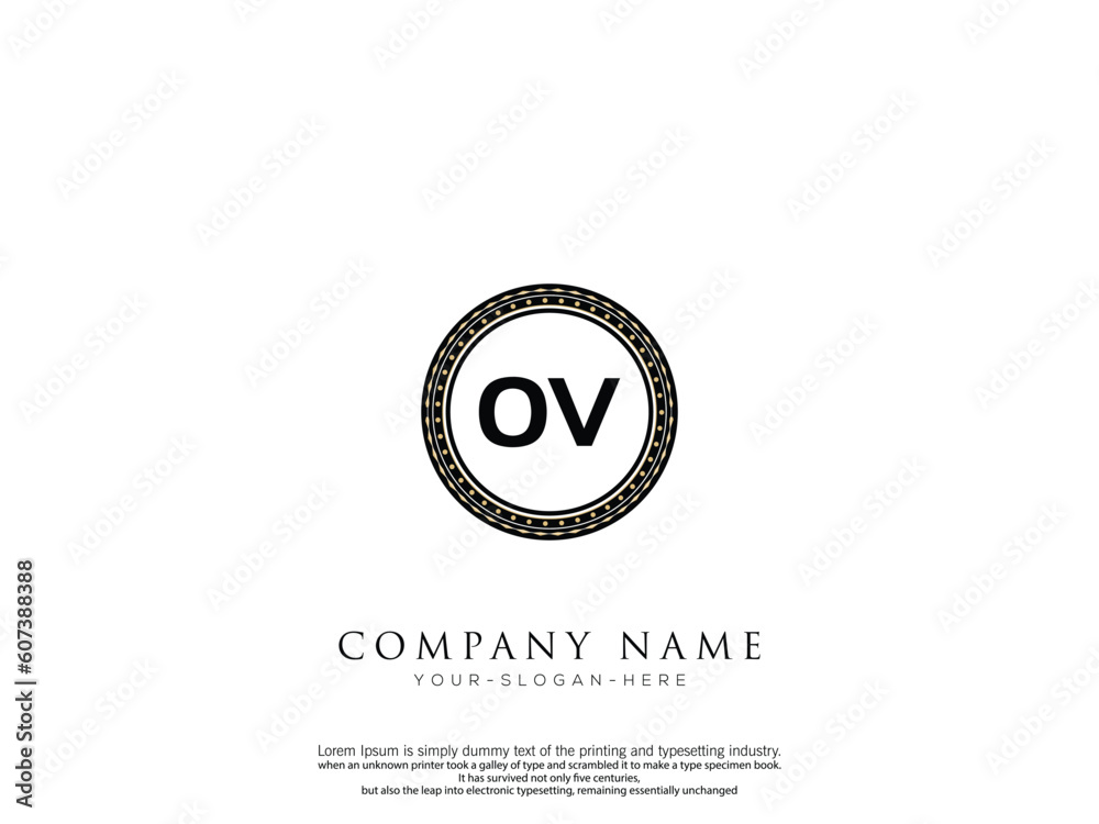 Premium letter circle OV logo with an elegant corporate identity ...