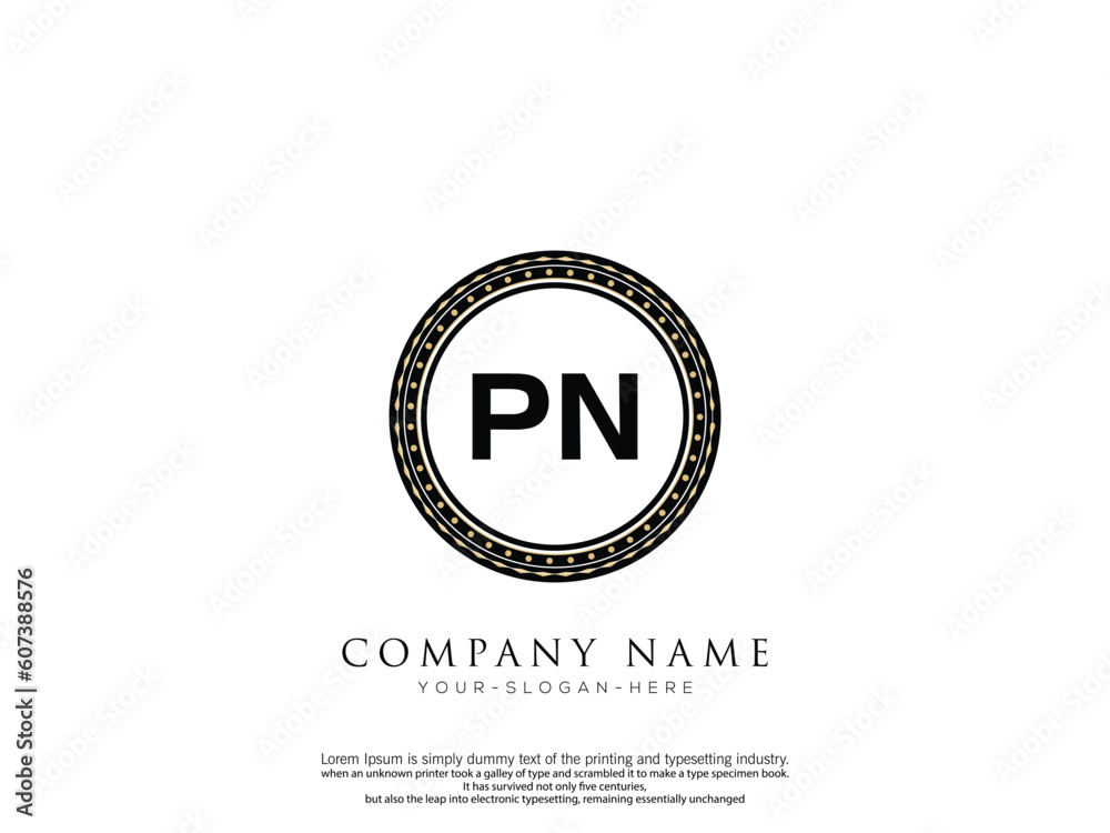 PN NP letter logo design with a circle shape. PN circle and royal shape ...