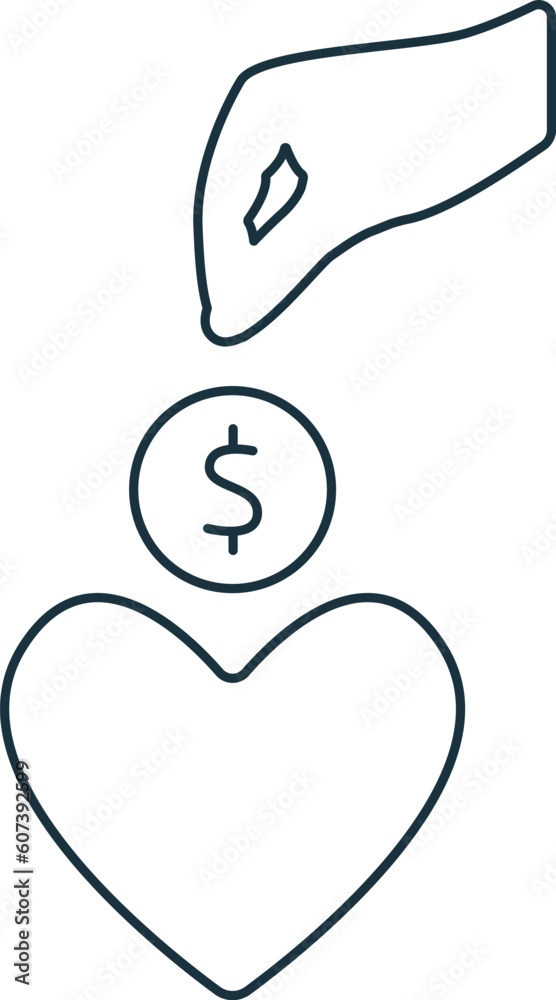Donation icon. Monochrome simple sign from donation collection ...