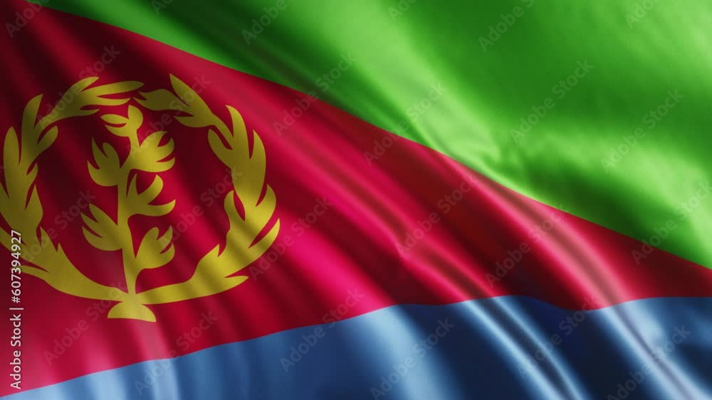 Eritrea flag, Eritrea Background, Eritrea flag waving in the wind. The ...