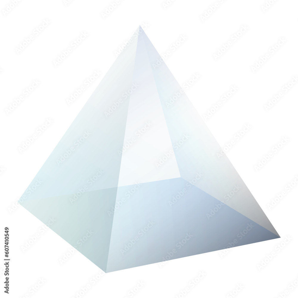 Dispersion light prism. Glass triangular pyramid for optical light ...