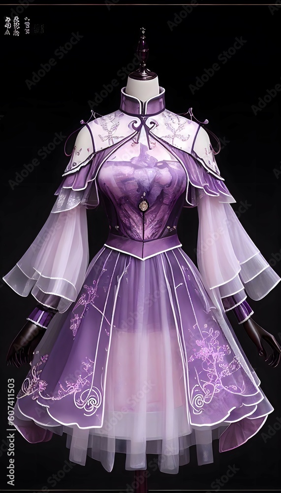 Amazing purple gradient, Chinese Hanfu, combined with modern design ...