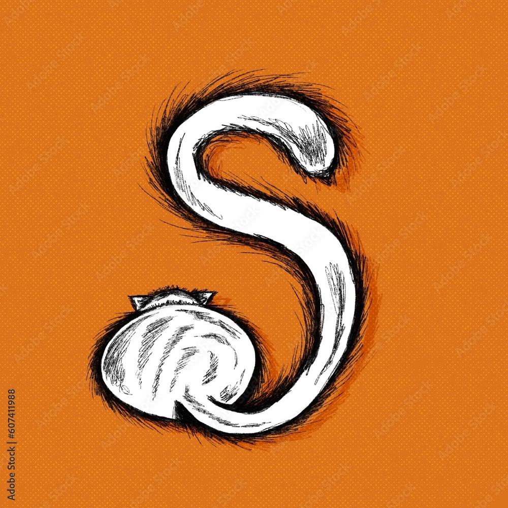 Cute Cat Cartoon Alphabet letter S Stock Illustration | Adobe Stock