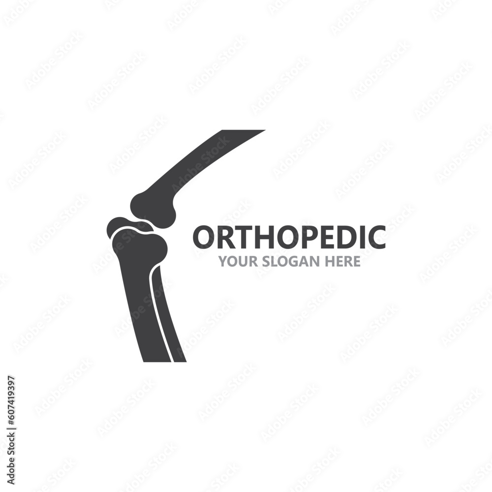 Human bone orthopedic logo vector. Anatomy skeleton flat design ...
