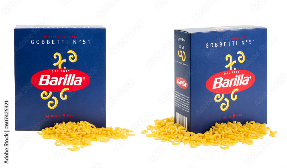 Munich, 05.22.2023: box of Italian Barilla brand "gobbetti" pasta ...