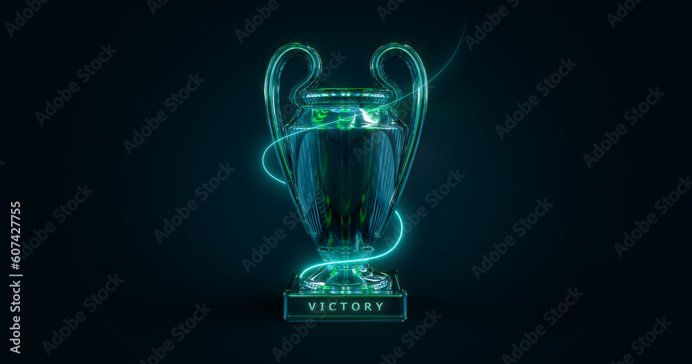 3d realistic winner cup isolated on dark background. Trophies for the ...