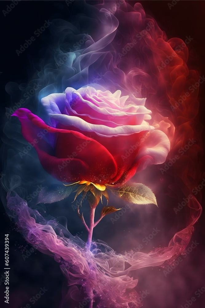 this is a beautiful spectral flower , with soft , fairy fog background ...