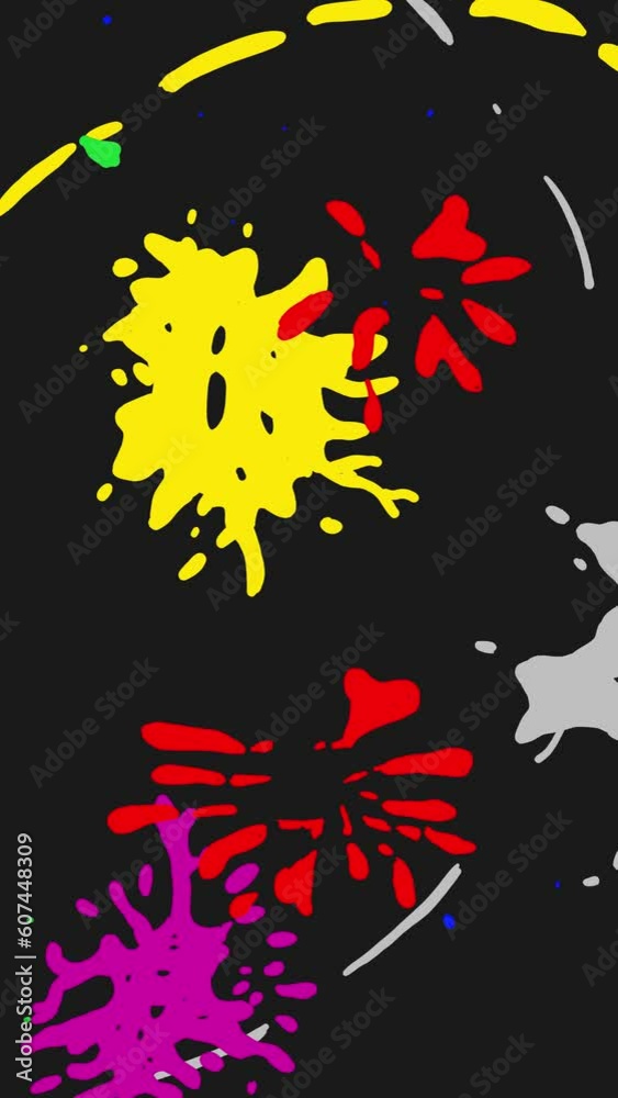 Looping frame-by-frame animation of an abstract background of colored ...