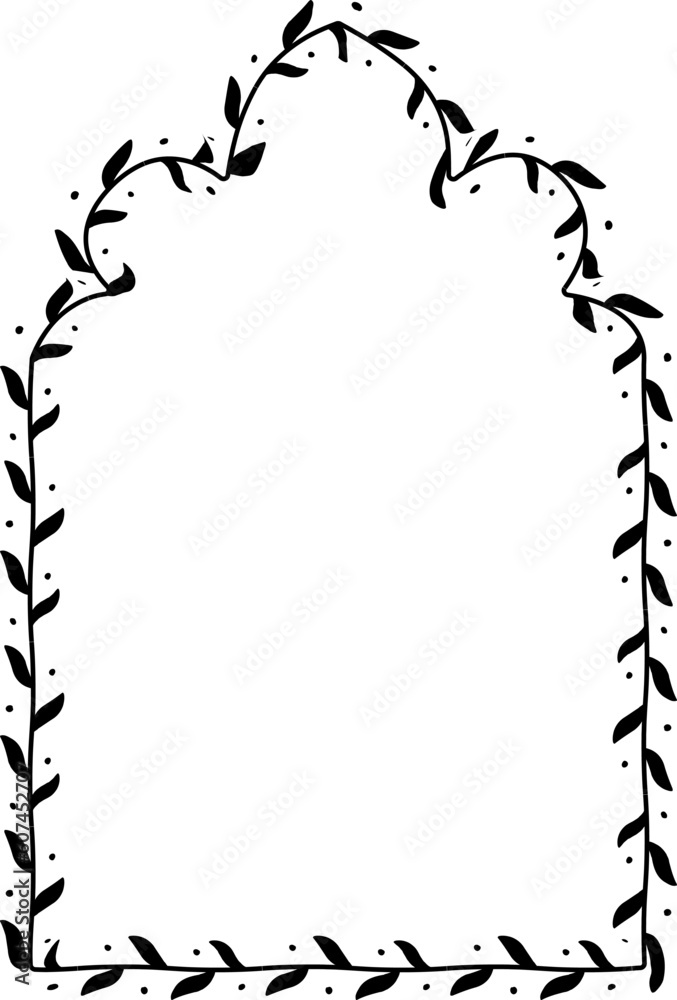 Pointed Cinquefoil Arch rectangular frame architectural window door ...