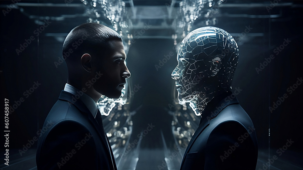 Machine learning reaction and ai artificial intelligence.Chat bot ...