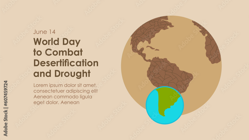 world day to combat desertification and drought poster template Stock ...