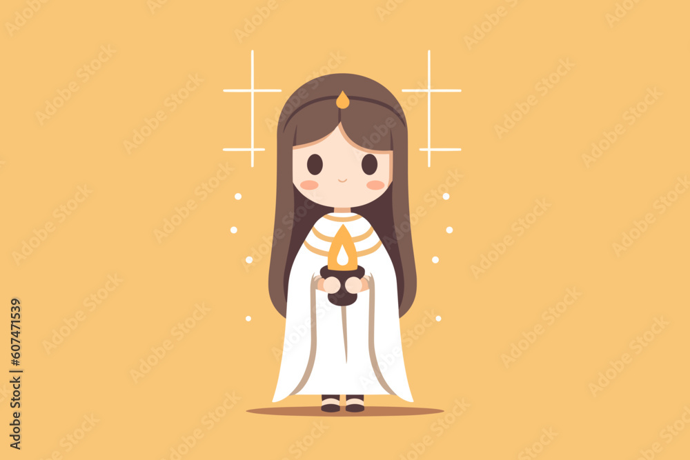 Doodle inspired Priestess blessing people, cartoon sticker, sketch ...