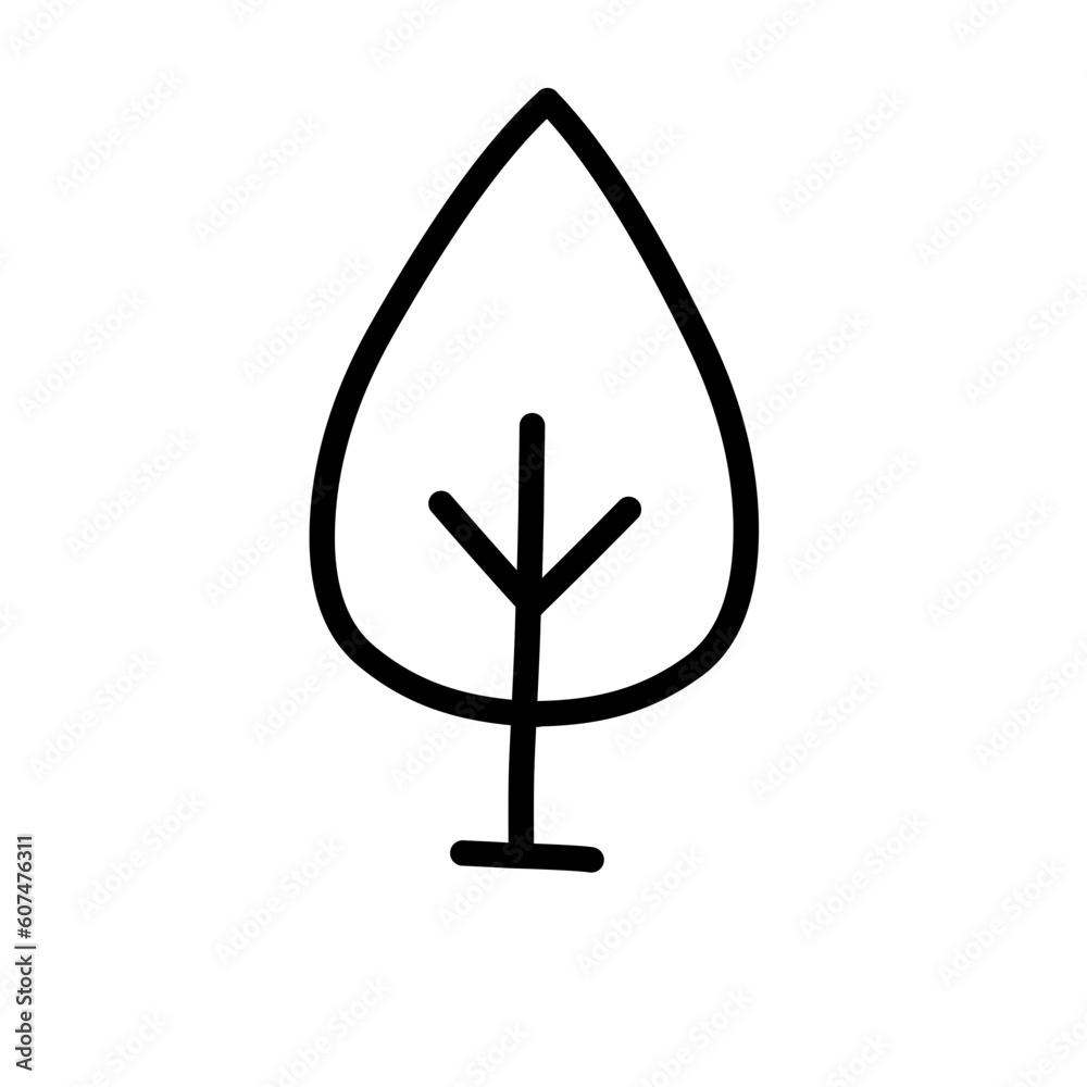 Tree line icon. Beautiful natural symbol, log and branch line for map ...