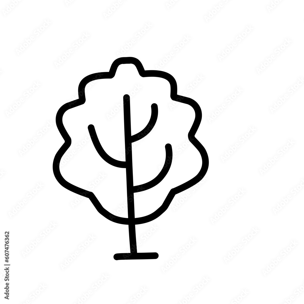 Tree line icon. Beautiful natural symbol, log and branch line for map ...