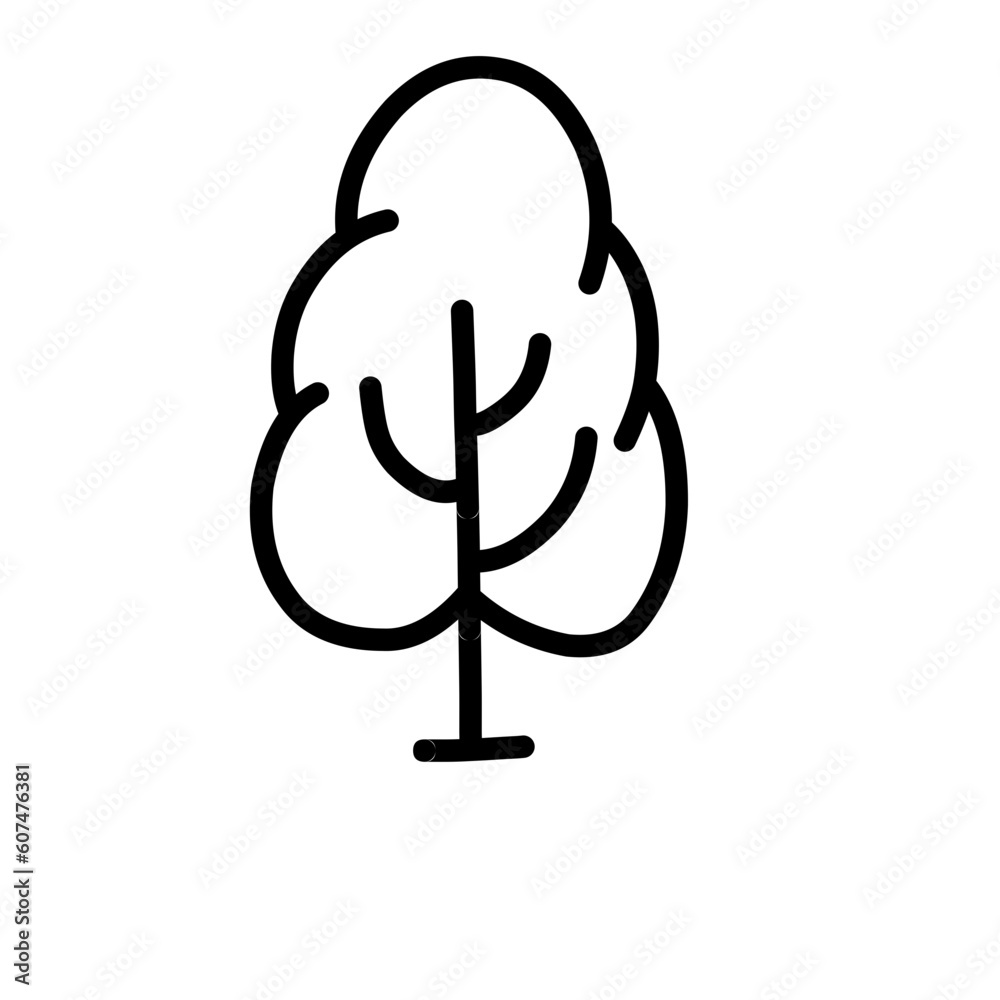 Tree line icon. Beautiful natural symbol, log and branch line for map ...