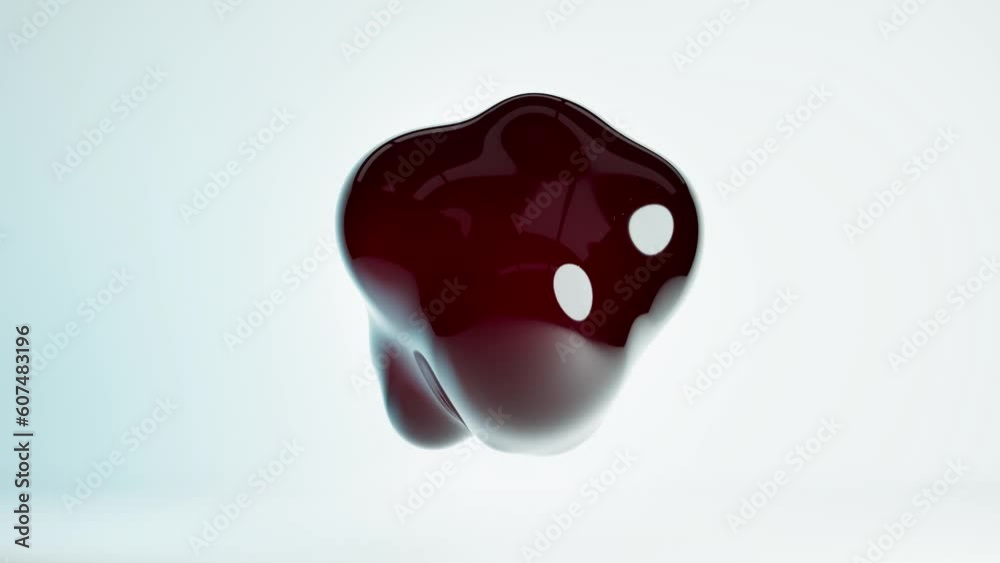 3d rendering of a blood drop floating forming in the air. Zero gravity ...