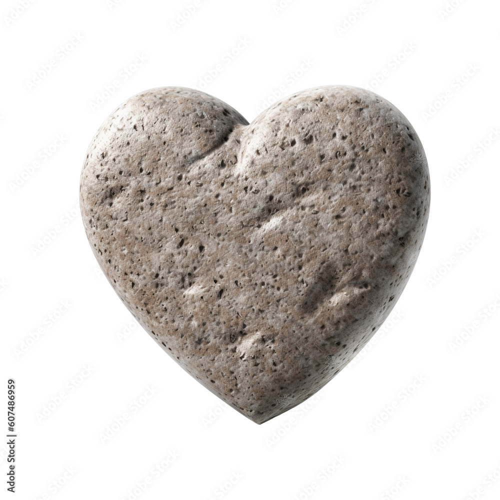 Heart of stone on transparent background, created with generative AI ...