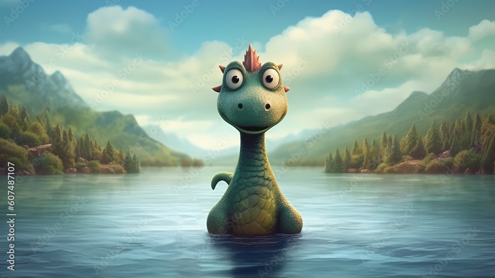 Nessie, the monster of Loch Ness, is making friendship with a girl ...
