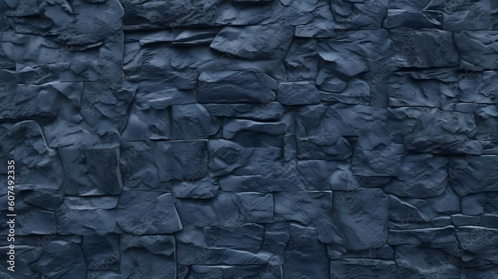 Seamless dark royal blue slate slab rock face background texture ...